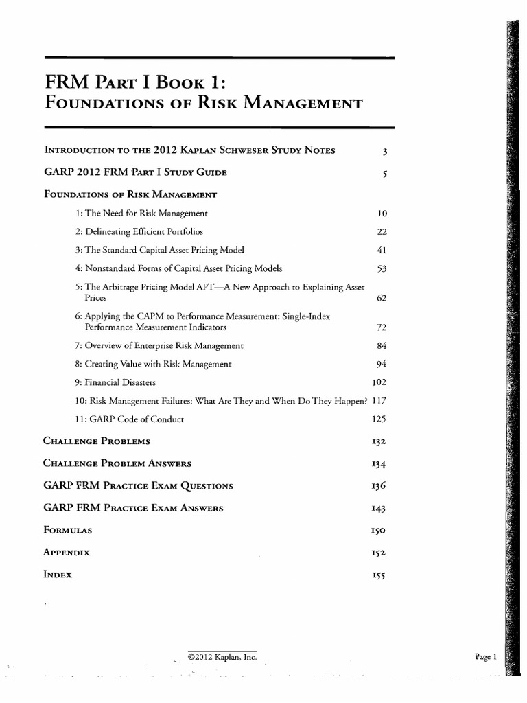 FRM Part 1 Book 1 Foundations of Risk Management PDF | PDF