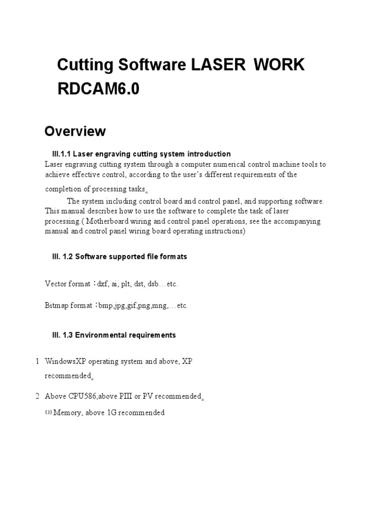 80W Machine Laser Work Manual PDF | PDF | Menu (Computing) | Button (Computing)