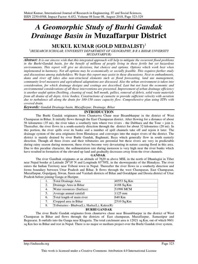 Geomorphic Study IJREISS 2228 51109 | PDF | Drainage Basin | Flood