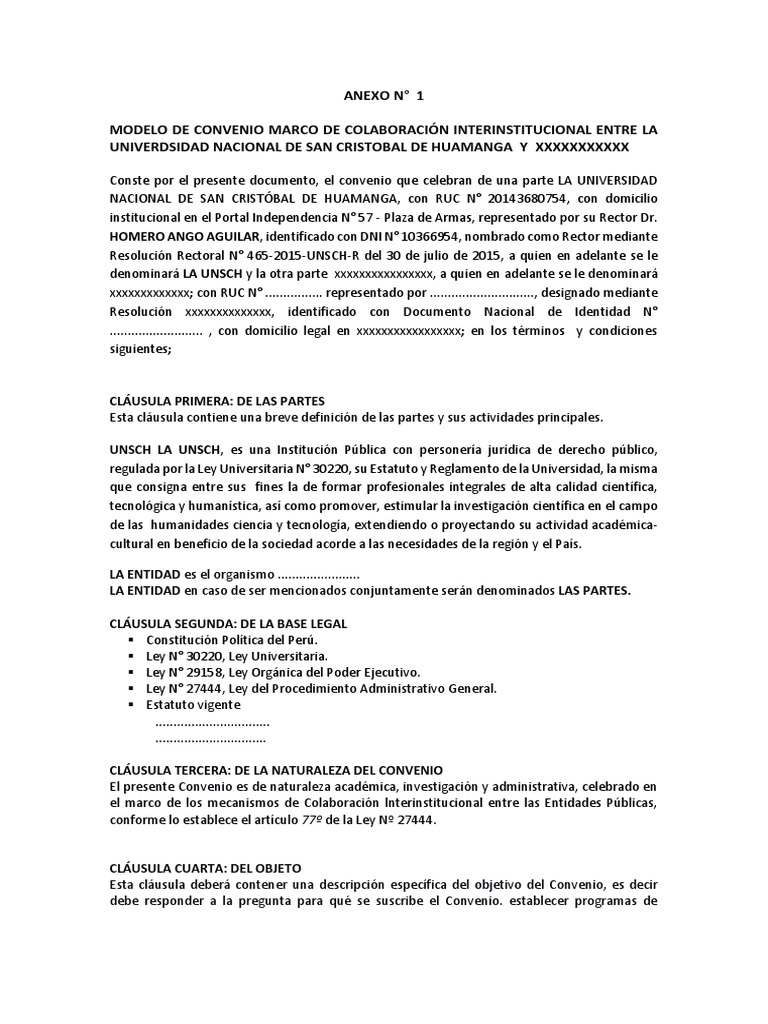 Modelo de Convenio | PDF | Universidad | Institución