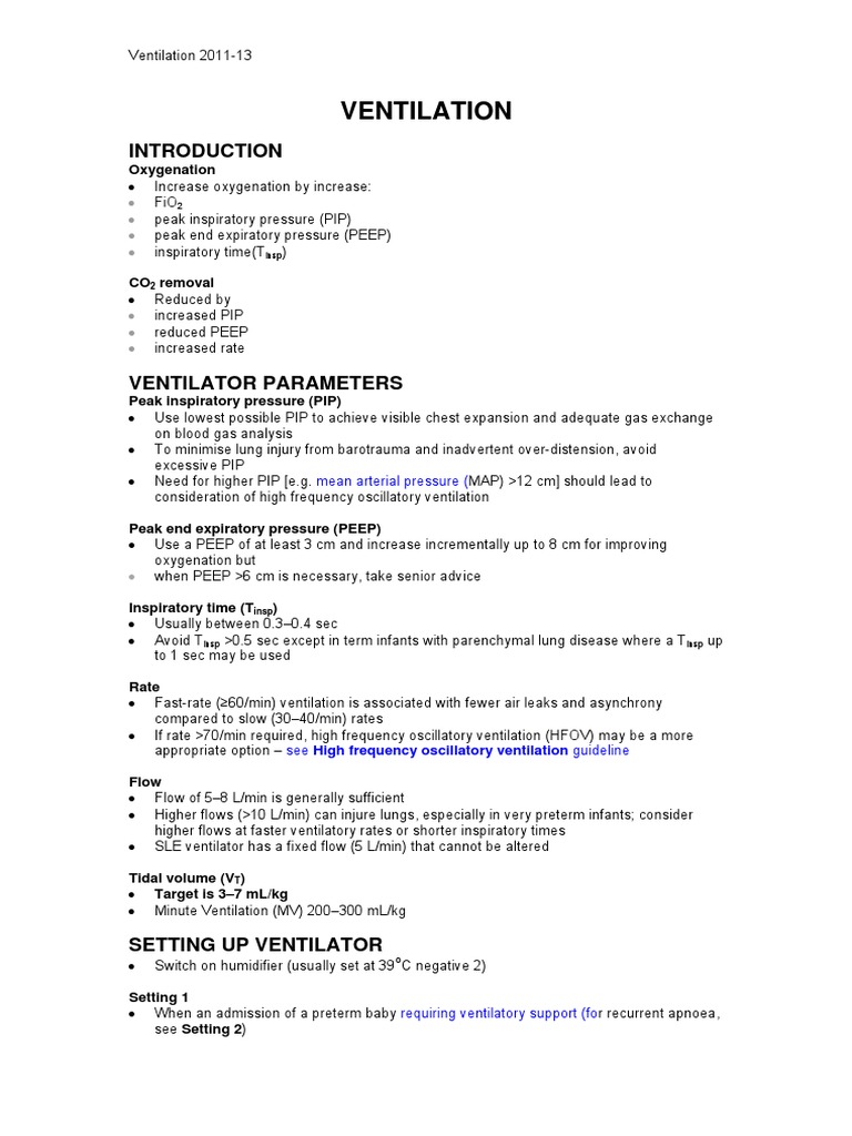Ventilation: Oxygenation | PDF | Breathing | Pulmonology
