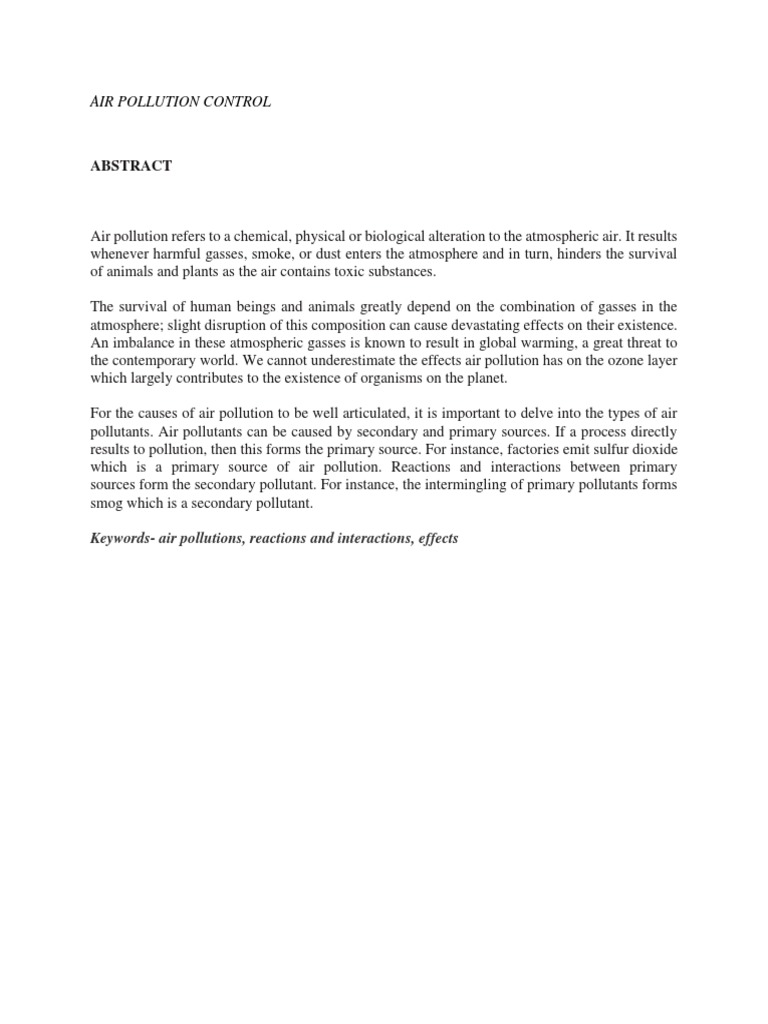 Air Pollution Control | PDF | Air Pollution | Atmosphere Of Earth