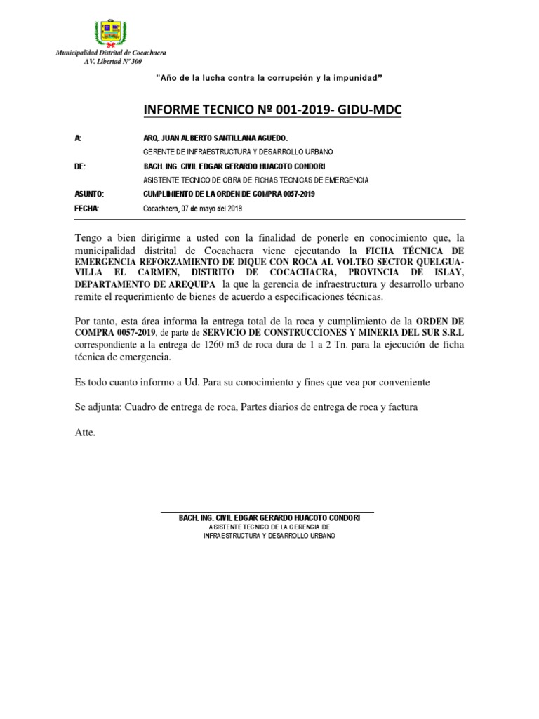 Informe Tecnico #001 | PDF