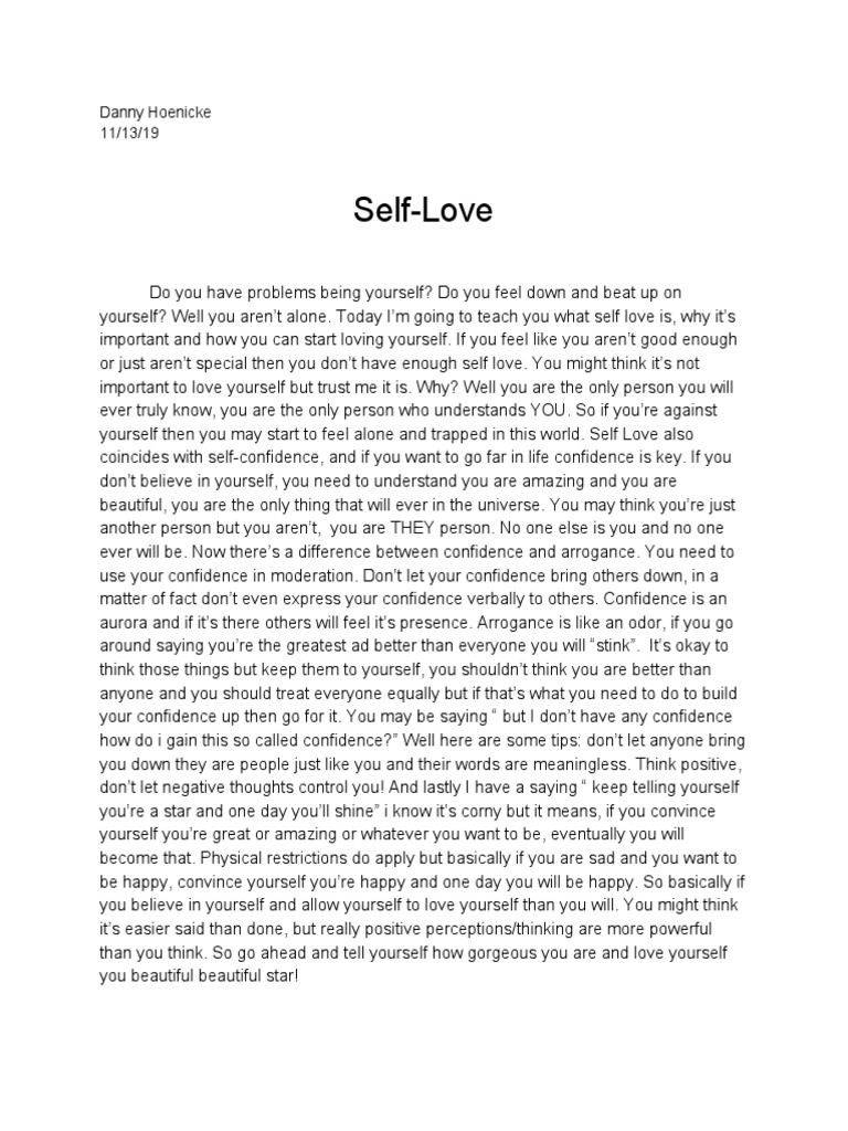 Self Love | PDF | Psychological Concepts