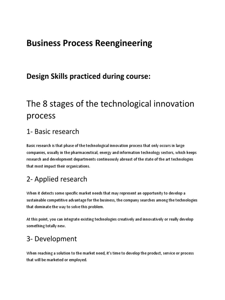 Business Process Reengineering: The 8 Stages of The Technological ...