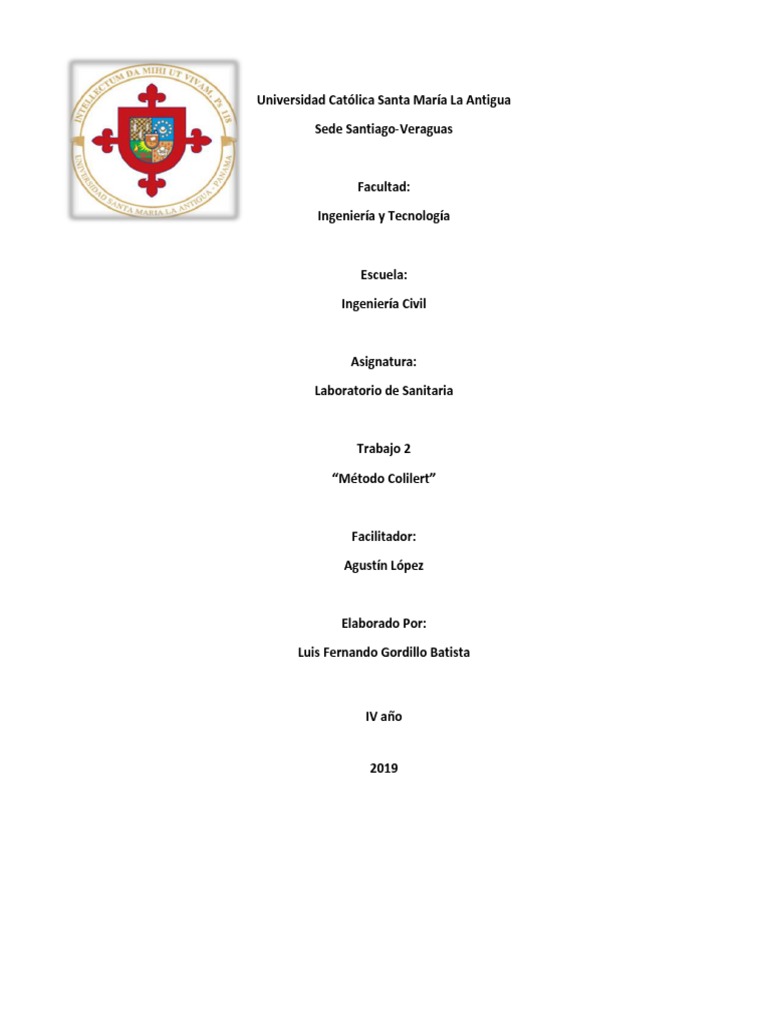 Método Colilert para detección de coliformes y E. coli | PDF | Química ...