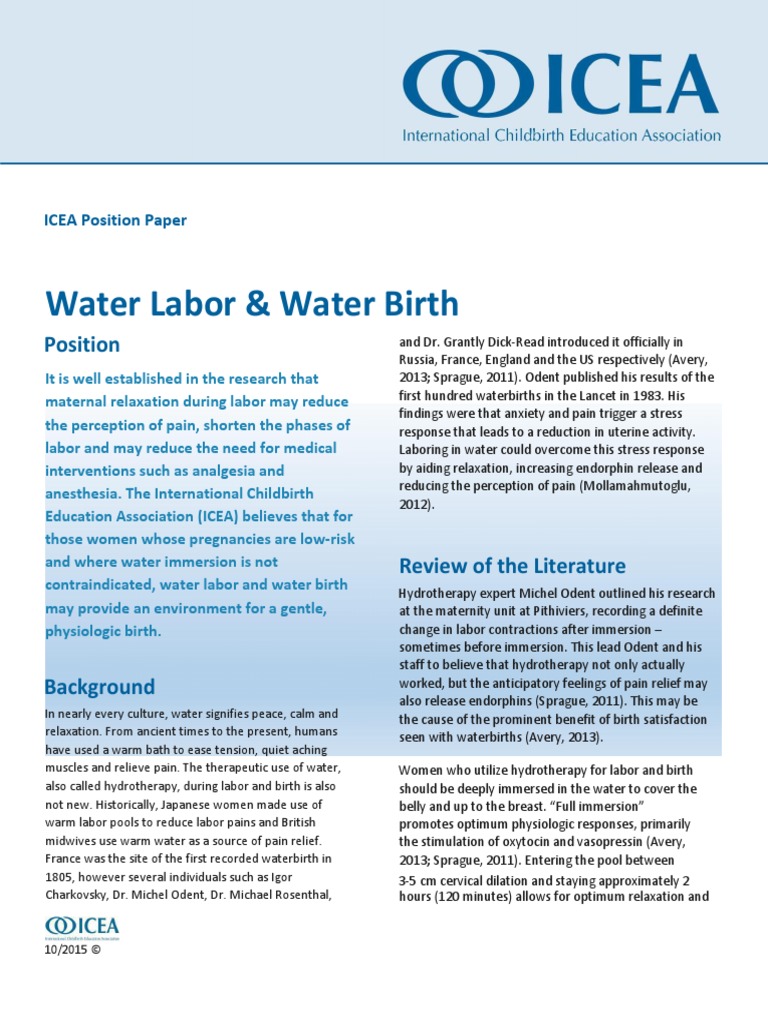 Water Labor & Water Birth: Position | Download Free PDF | Childbirth ...