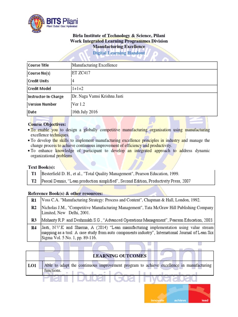 Birla Institute of Technology & Science, Pilani Work Integrated ...