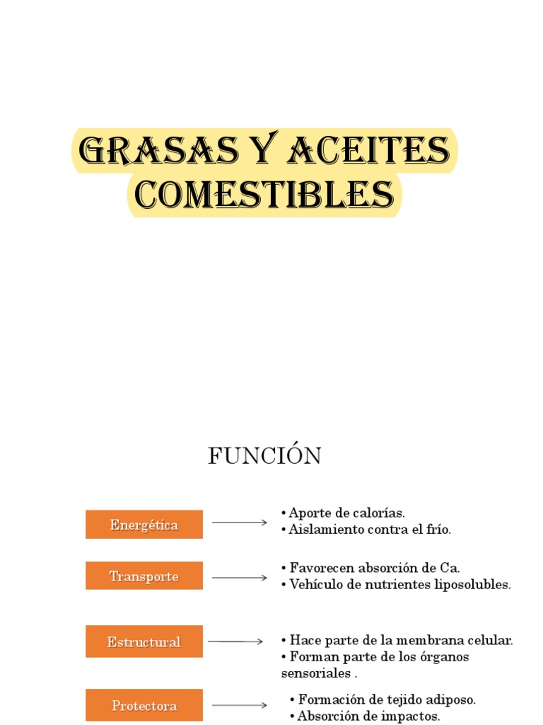 Grasas y Aceites Comestibles: Clasificación y Uso | PDF | Aceite ...