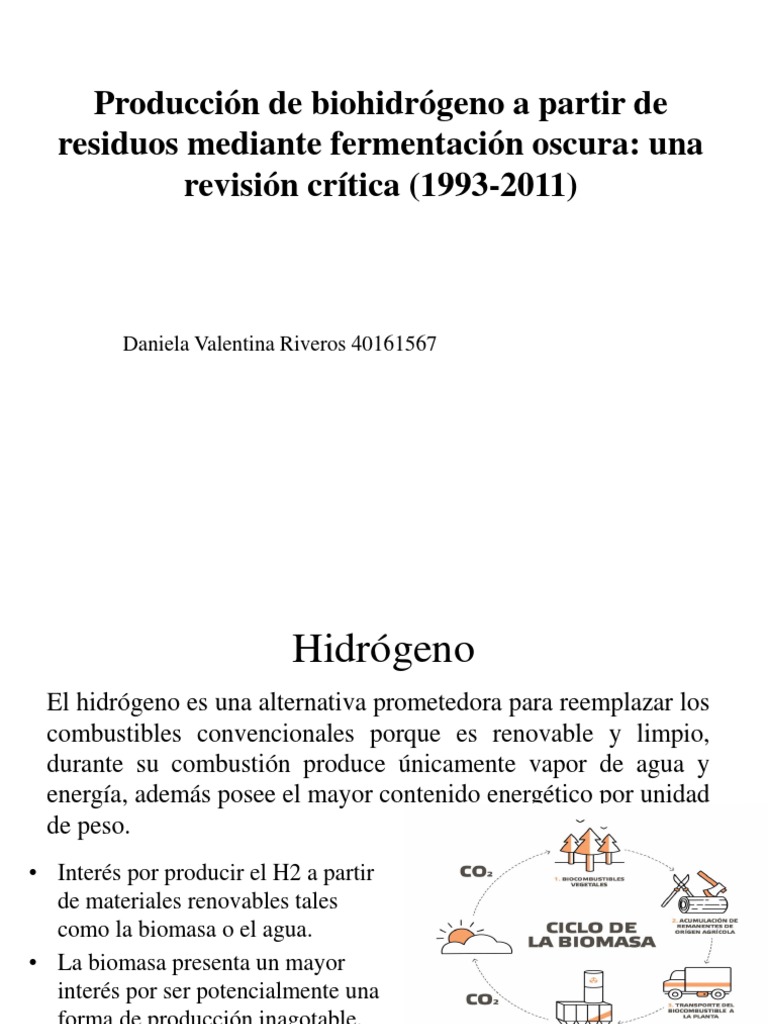 Produccion de Biohidrogeno | PDF | Hidrógeno | Glucosa