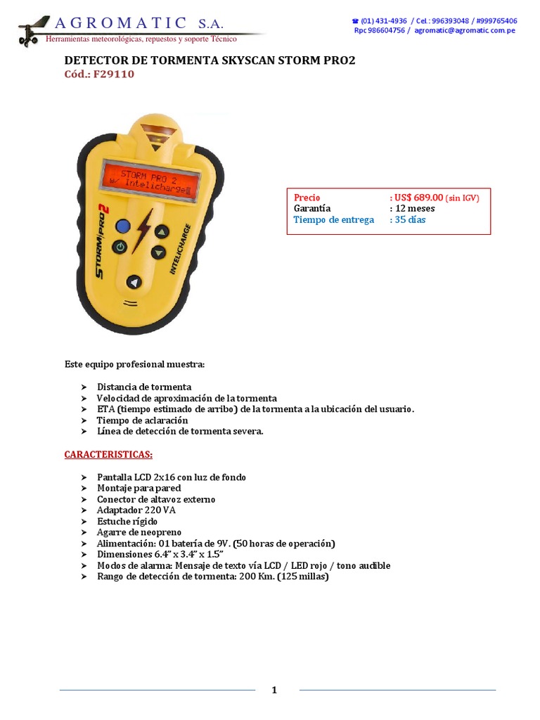 f29110 - Detector Skyscan Storm Pro2 | PDF