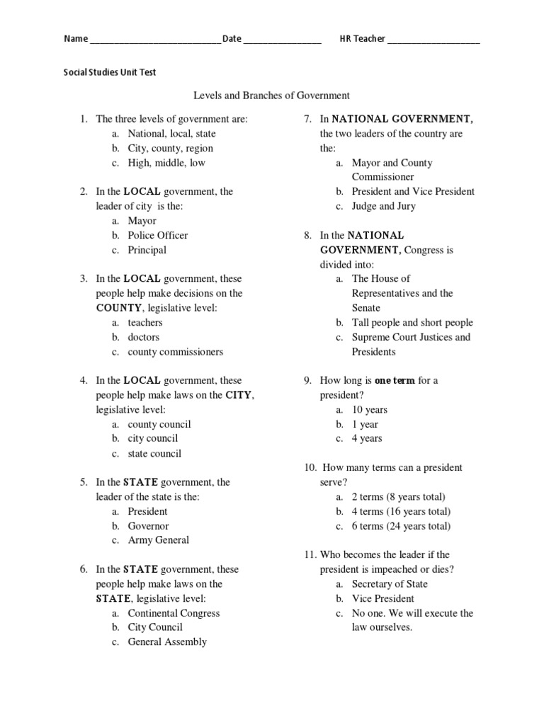 GOVERNMENT, Congress Is: Name - Date - HR Teacher | PDF | Federal ...