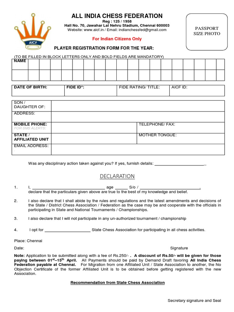 Players Registration Form | PDF | Government | Business