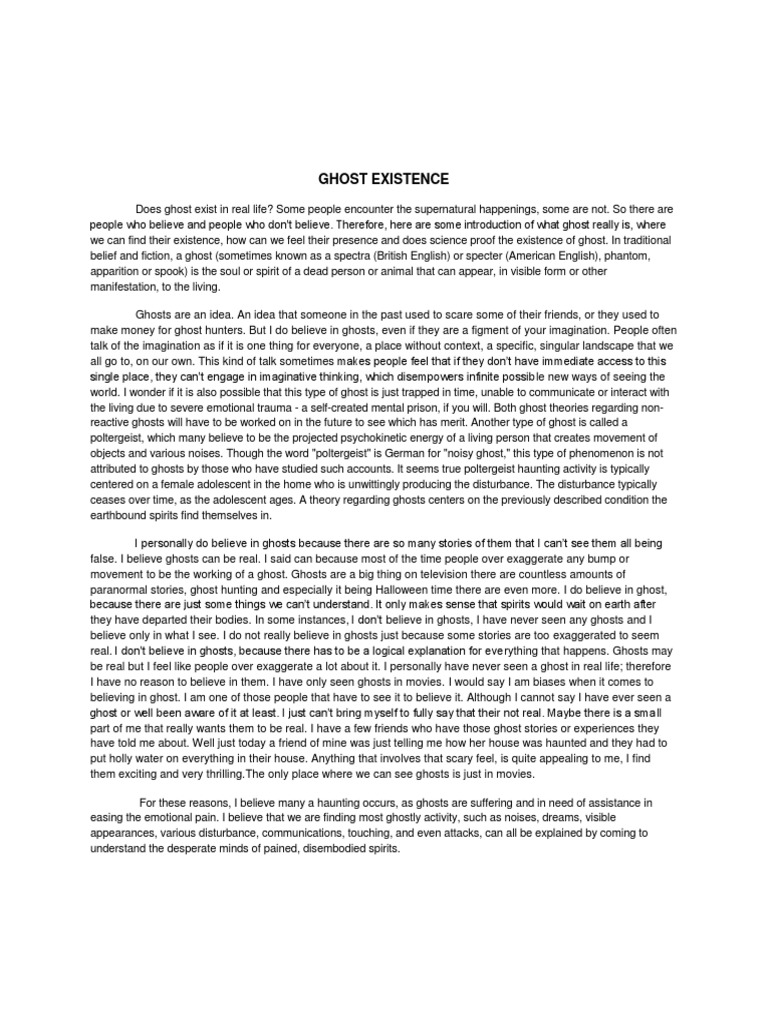 Does Ghost Exist in Real Life | PDF | Poltergeist | Ghosts