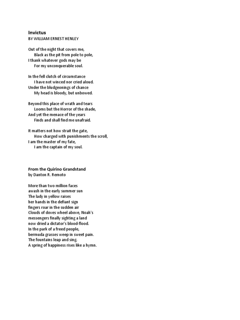 Invictus | PDF | Poetry