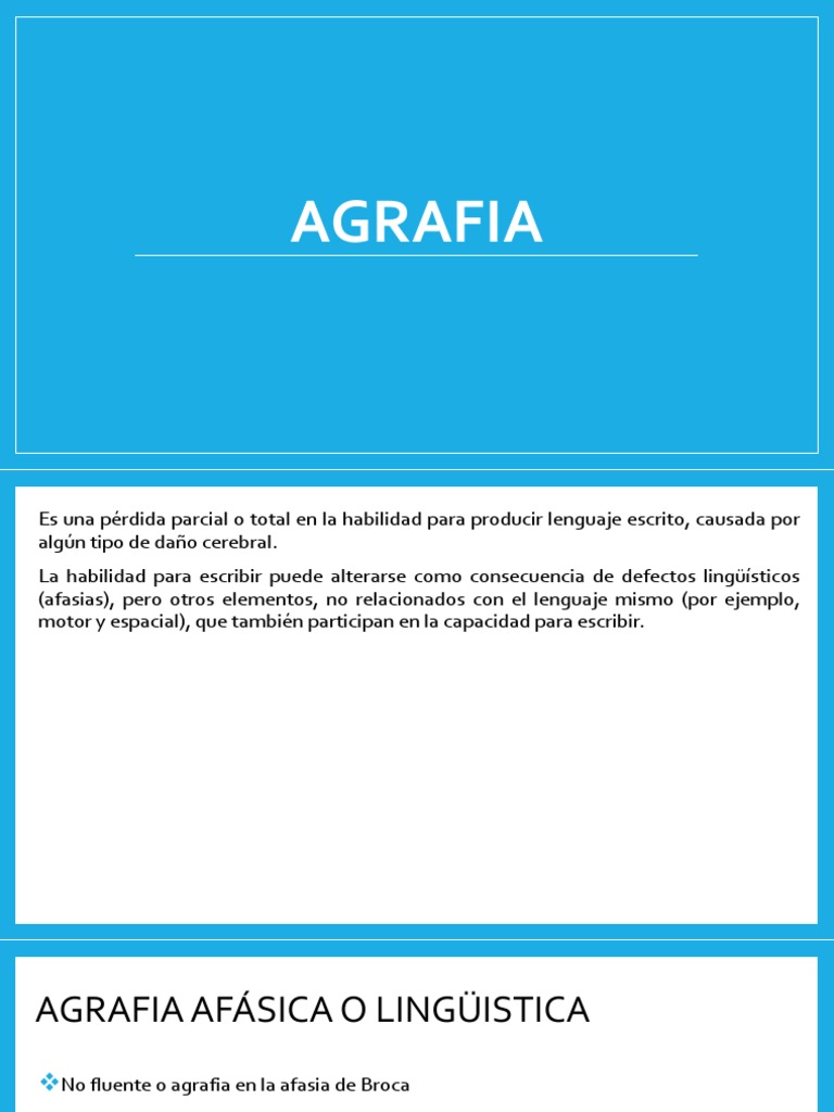 7 Agrafia | PDF | Afasia | Medicina CLINICA