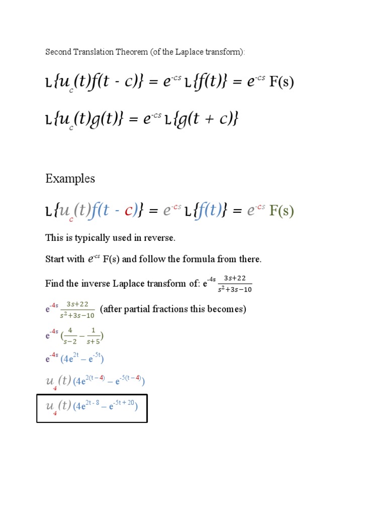 Second Translation Theorem | PDF