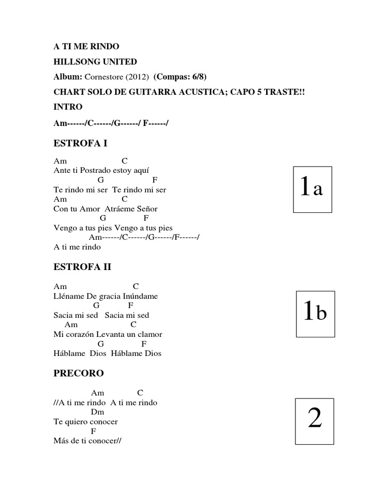 A TI ME RINDO Chart Guitarra Acustica | PDF