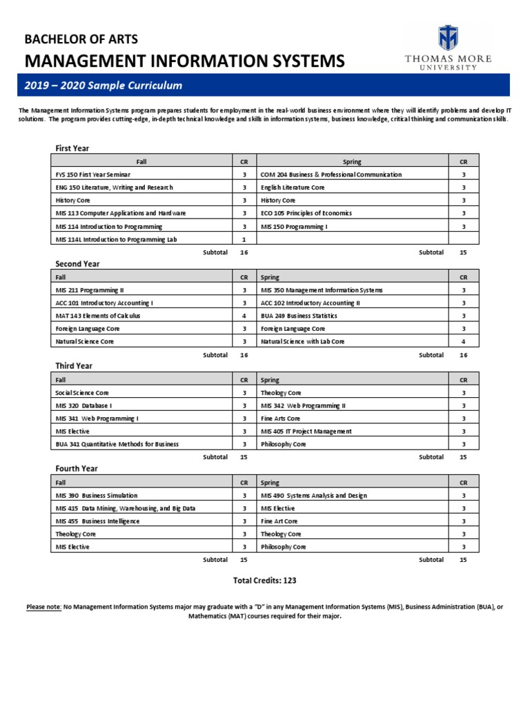 Management Information Systems Curriculum | PDF | Management ...