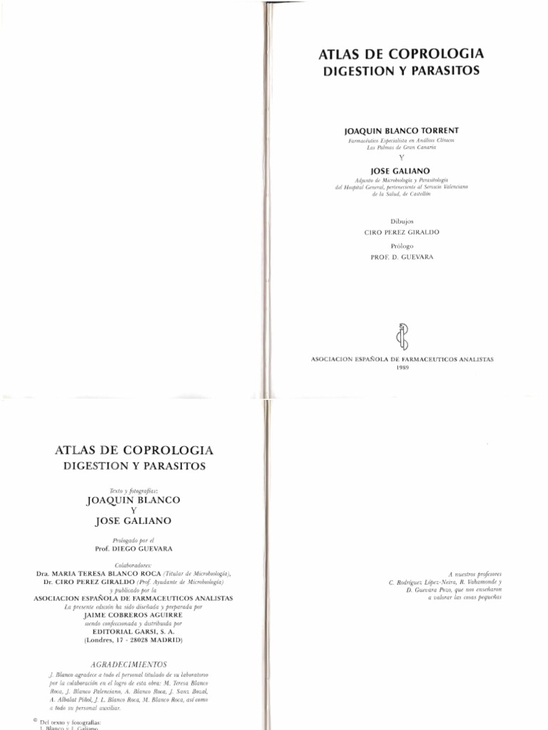 Atlas de Coprologia Blanco Torrent Joaquin Texto PDF | PDF | Biología ...