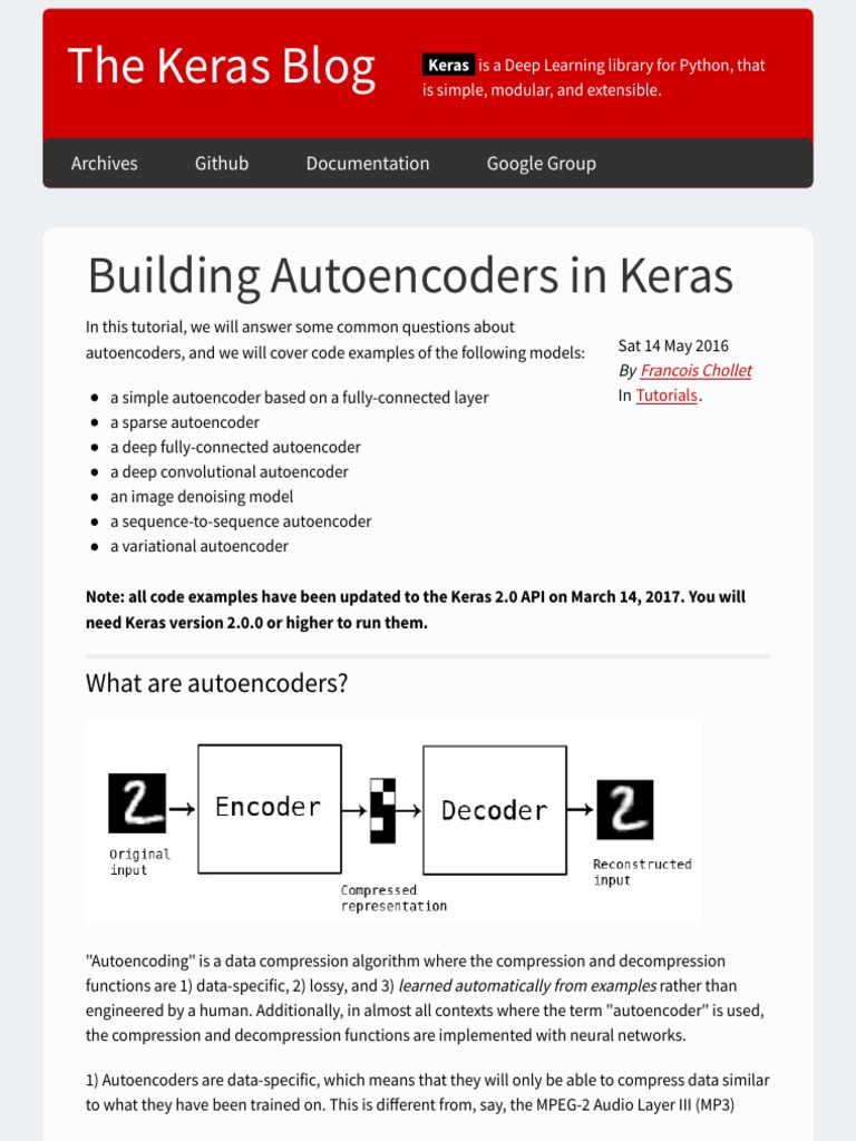 Building Autoencoders In Keras Pdf Data Compression Computational Neuroscience