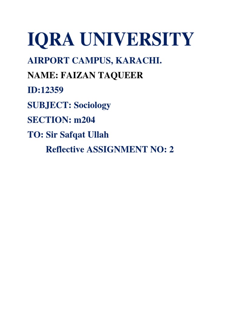 Iqra University: Airport Campus, Karachi | PDF | Self | Soul
