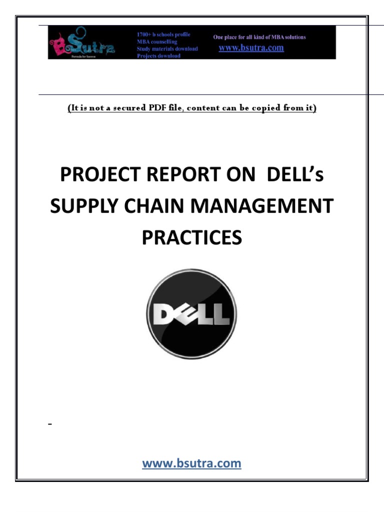 Supply Chain of Dell | PDF | Dell | Inventory