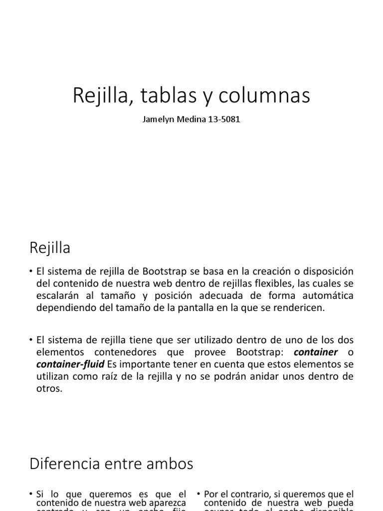 Guía de Rejillas y Tablas en Bootstrap | PDF | Bootstrap (marco frontal ...