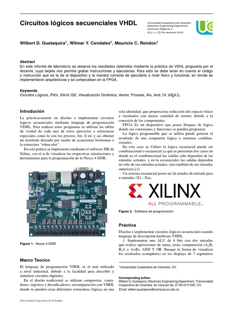 Fpga Nexys 4ddr | PDF | Vhdl | Arreglos de compuertas lógicas programables en sitio