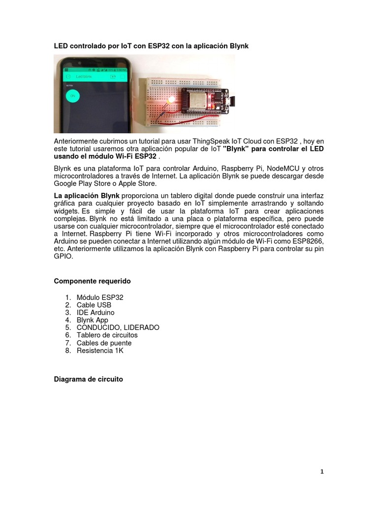 LED Controlado Por IoT Con ESP32 Con La Aplicación Blynk | PDF ...