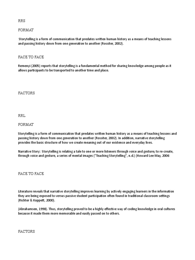 RRS Storytelling Format Explained | PDF