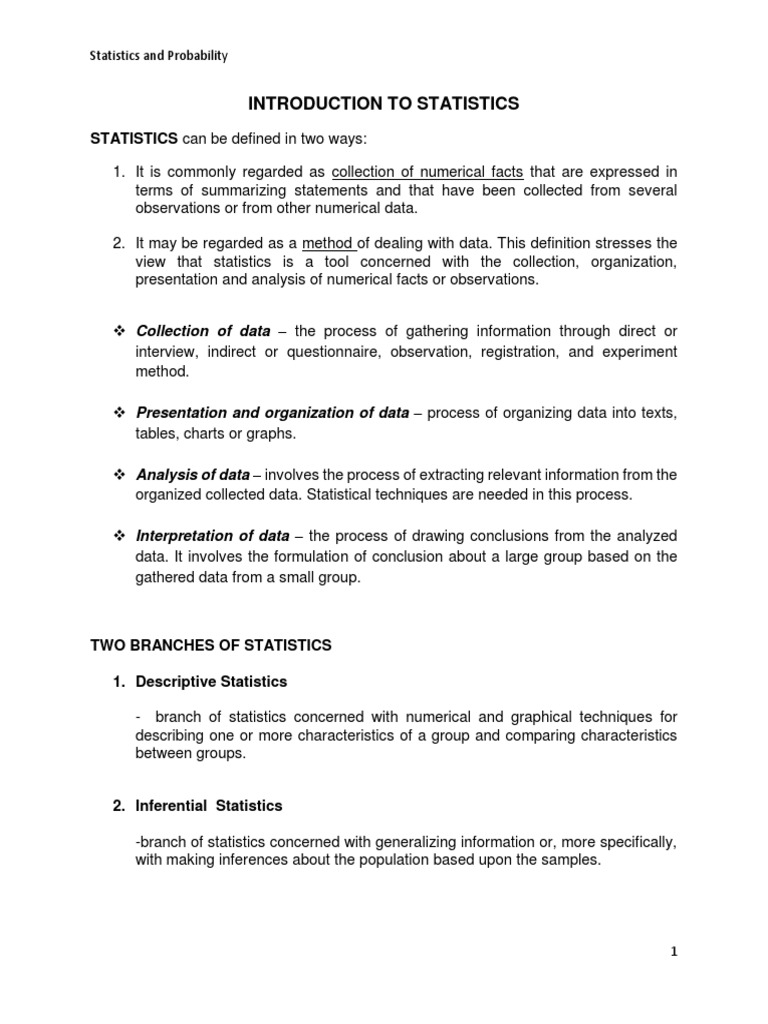 Statistics and Probability Lesson 1 | PDF | Level Of Measurement ...