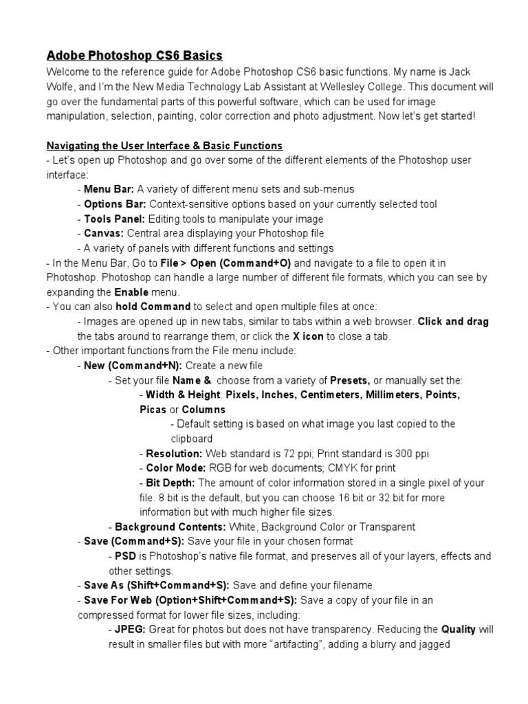 Adobe Photoshop CS 6 Basics | PDF | Adobe Photoshop | Typefaces