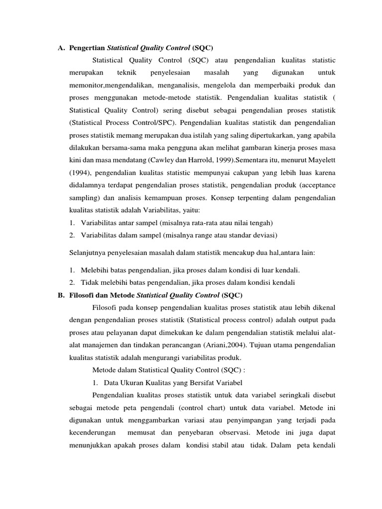 A. Pengertian Statistical Quality Control (SQC) | PDF