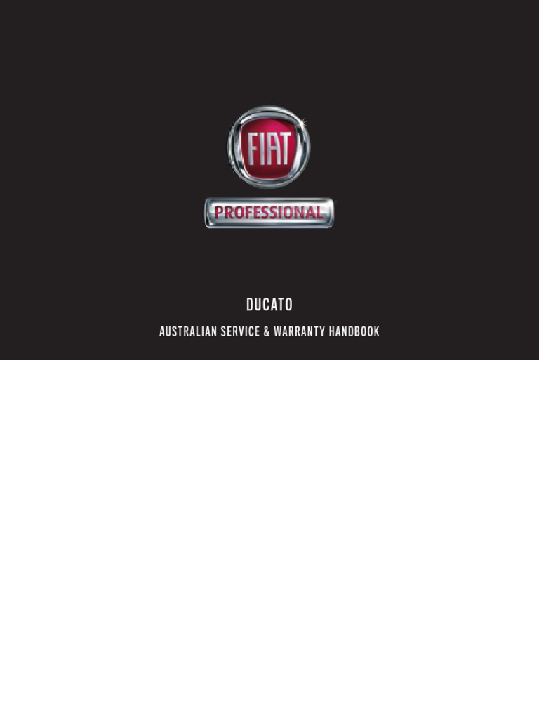 Fiat Ducato Service & Warranty Handbook (AU) (2017.01) | PDF | Tire ...