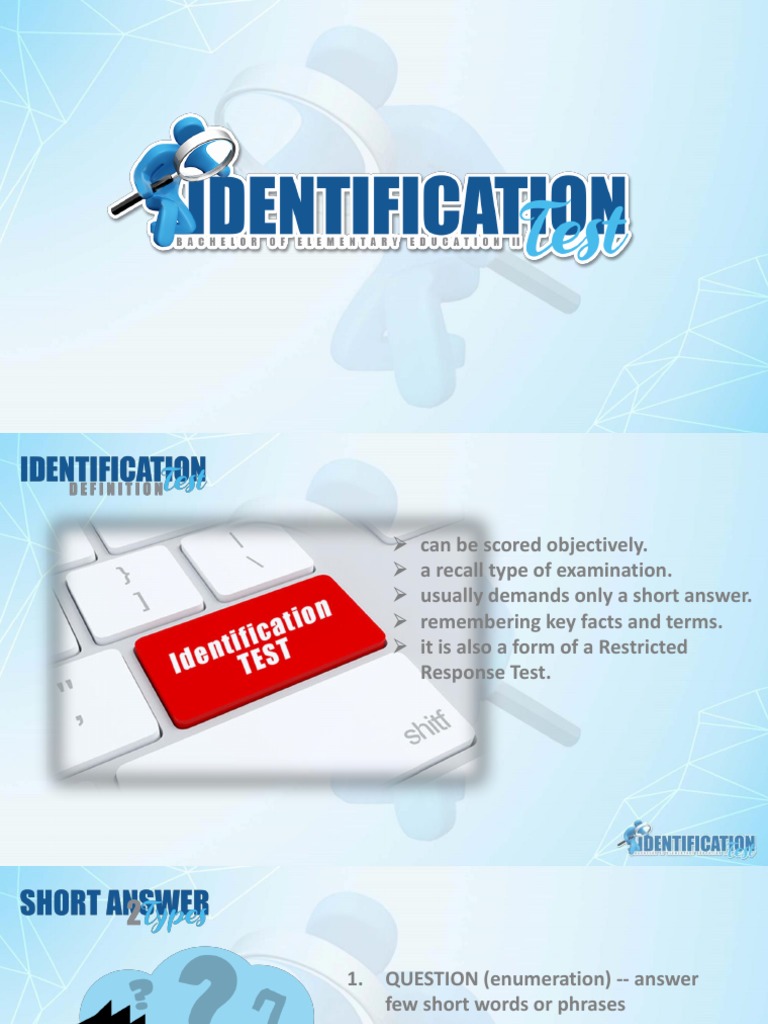 Identification Test | PDF