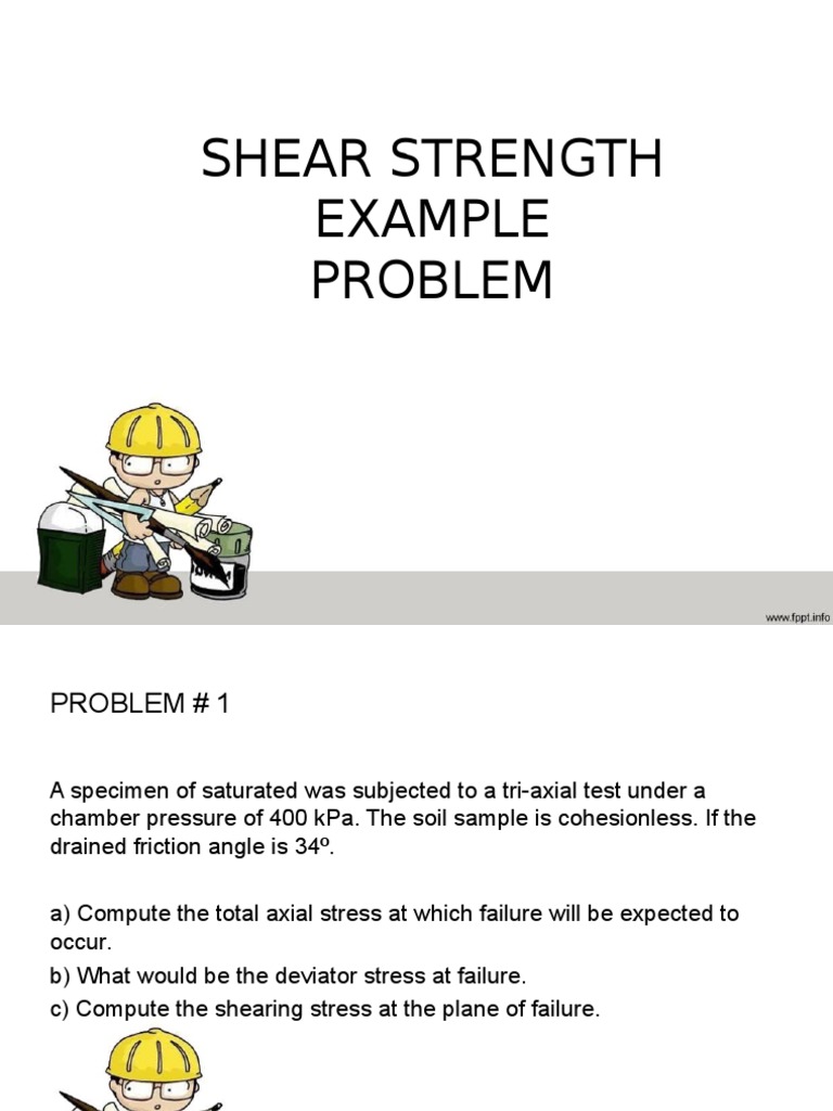 Shear Strenght Example | PDF | Stress (Mechanics) | Physics
