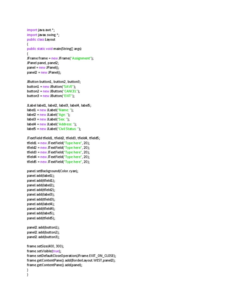 Import Import Public Class Public Static Void New New New: "Assignment ...