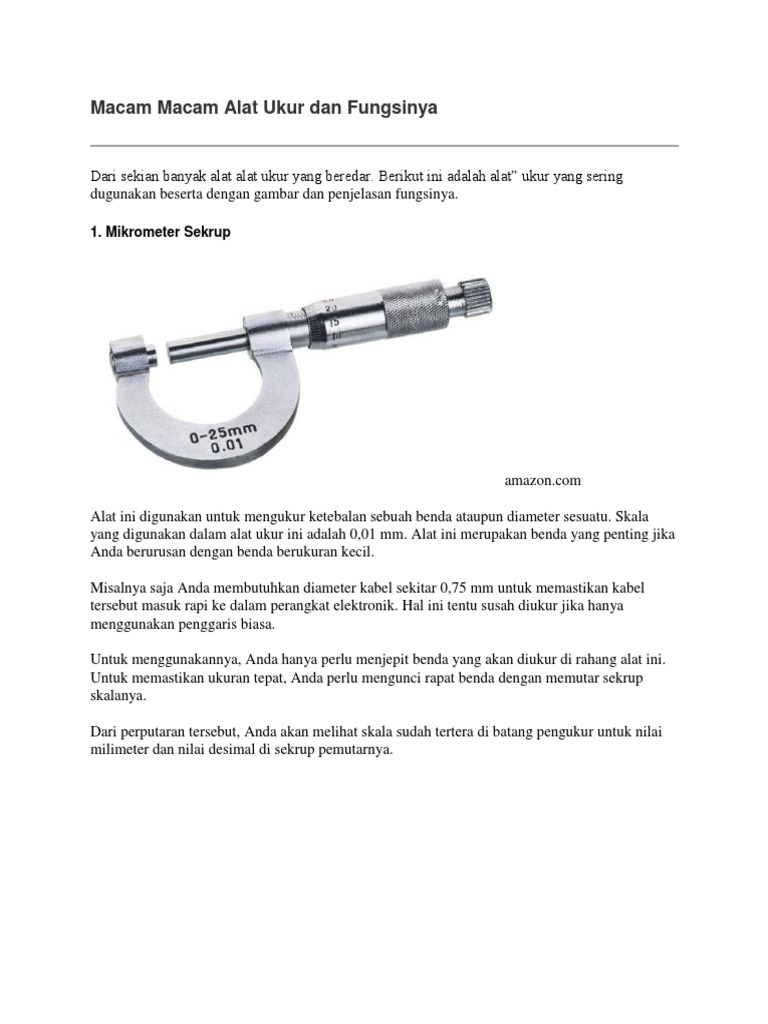 Macam Macam Alat Ukur Dan Fungsinya | PDF | Komputer