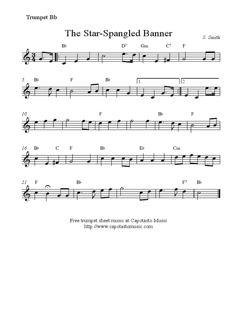 The Star Spangled Banner Trumpet PDF | PDF | Art