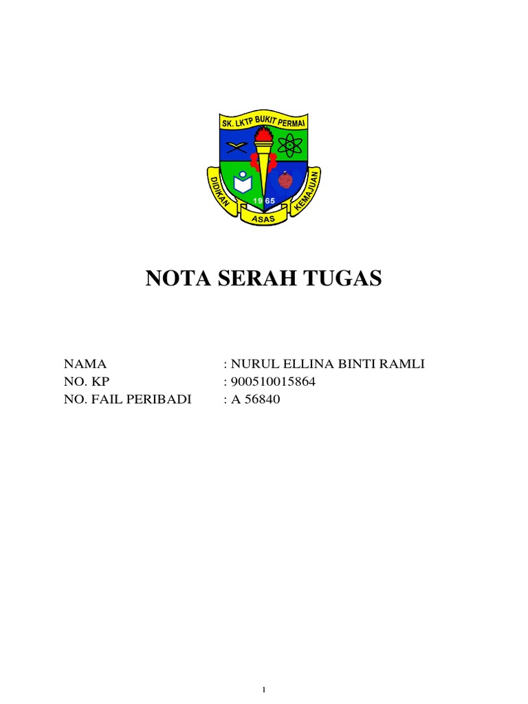 Contoh Nota Serah Tugas | PDF