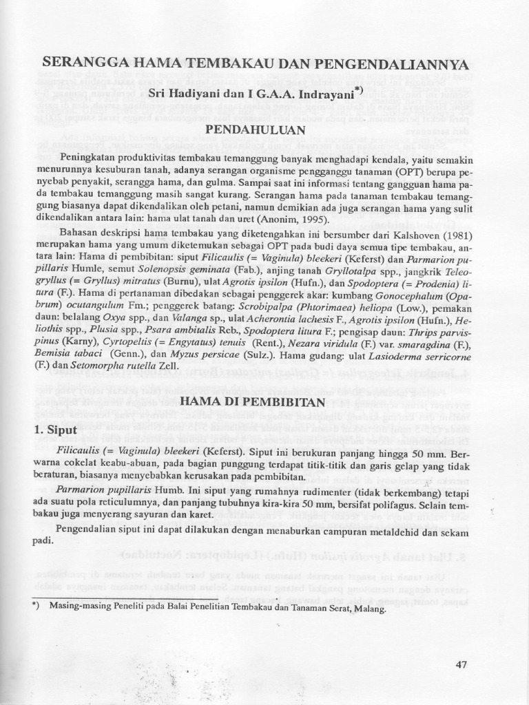 Hama Tembakau dan Pengendaliannya | PDF | Griya & Taman