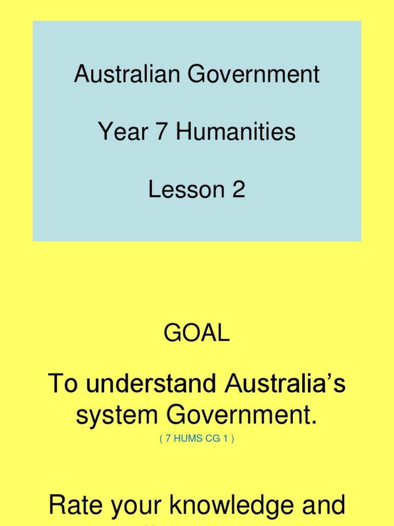 Australian Government Lesson 2 | PDF | Government Of Australia ...