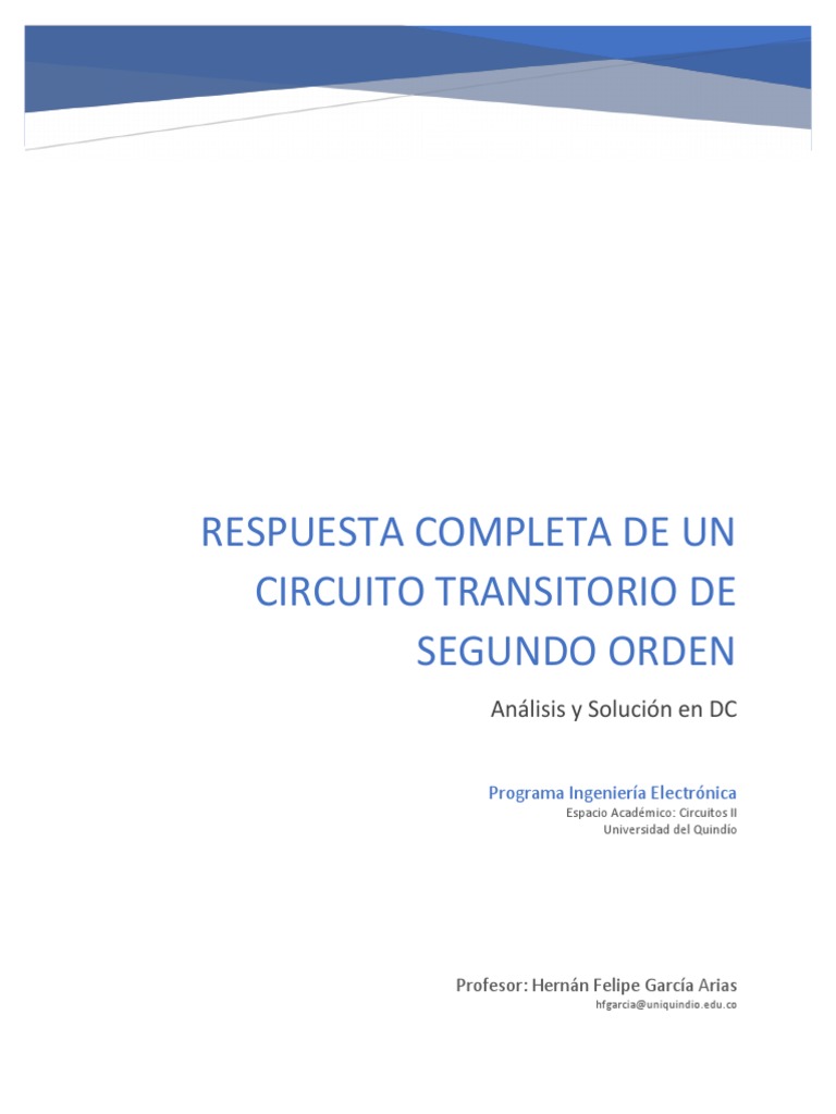 Circuitos Transitorios de Segundo Orden | PDF | Condensador | Red eléctrica