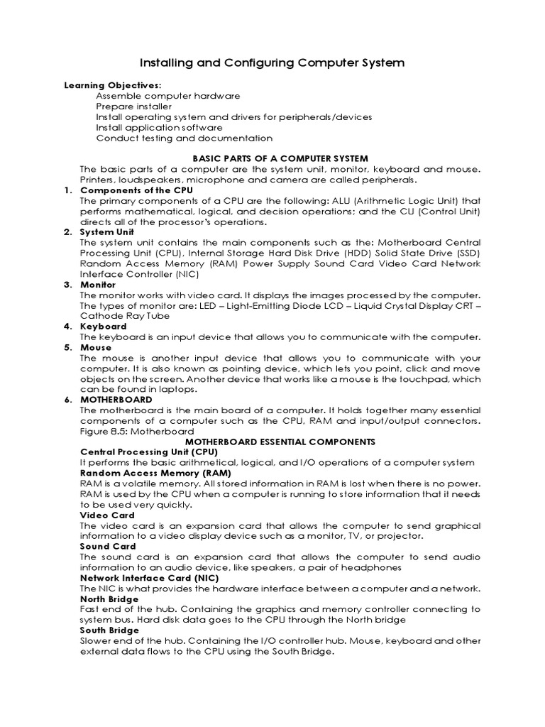 Install and Configure Computer System | PDF | Random Access Memory | Booting