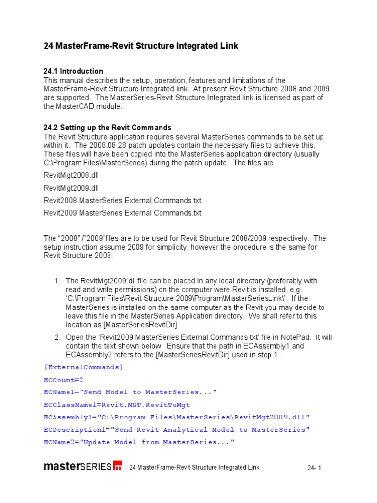 24 MasterSeries-Revit Integrated Link | PDF | Autodesk Revit | Menu (Computing)