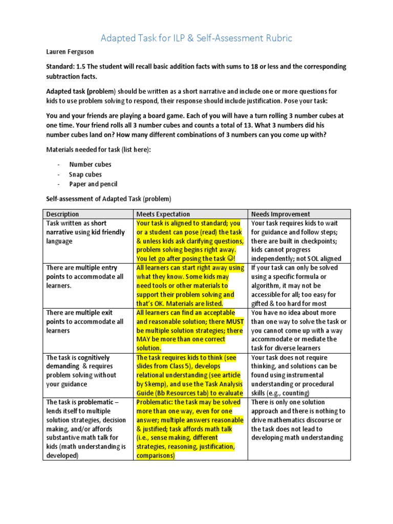 Adapted Task | Download Free PDF | Teaching Mathematics | Epistemology