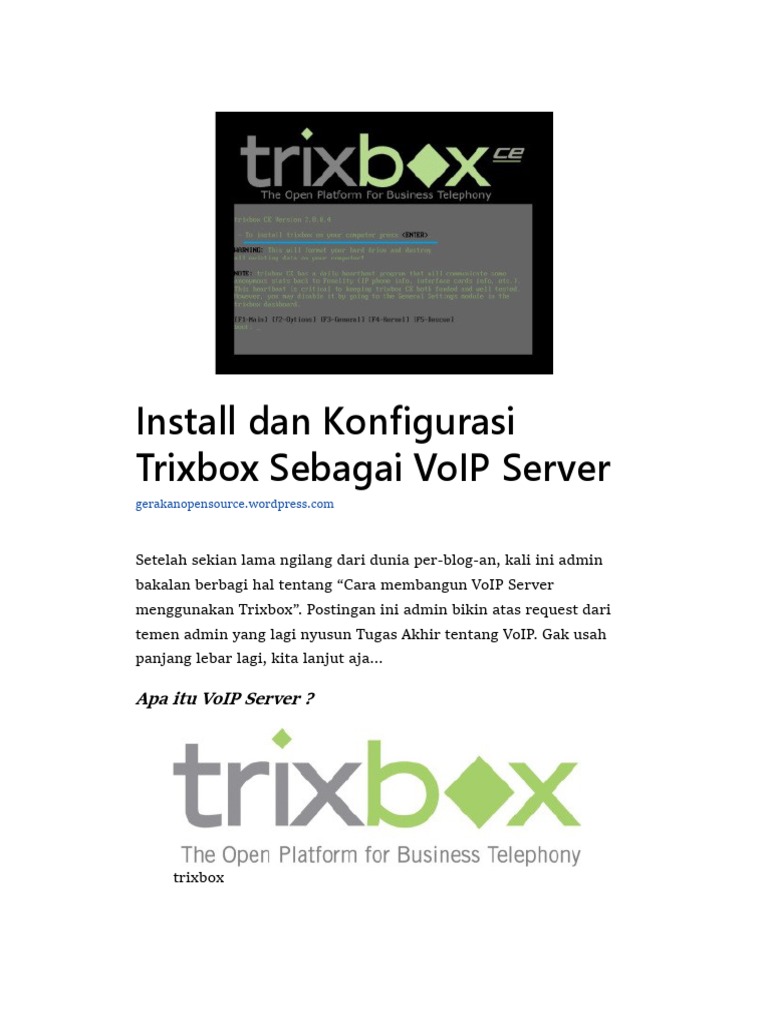 Konfigurasi Trixbox | PDF | Griya & Taman | Komputer