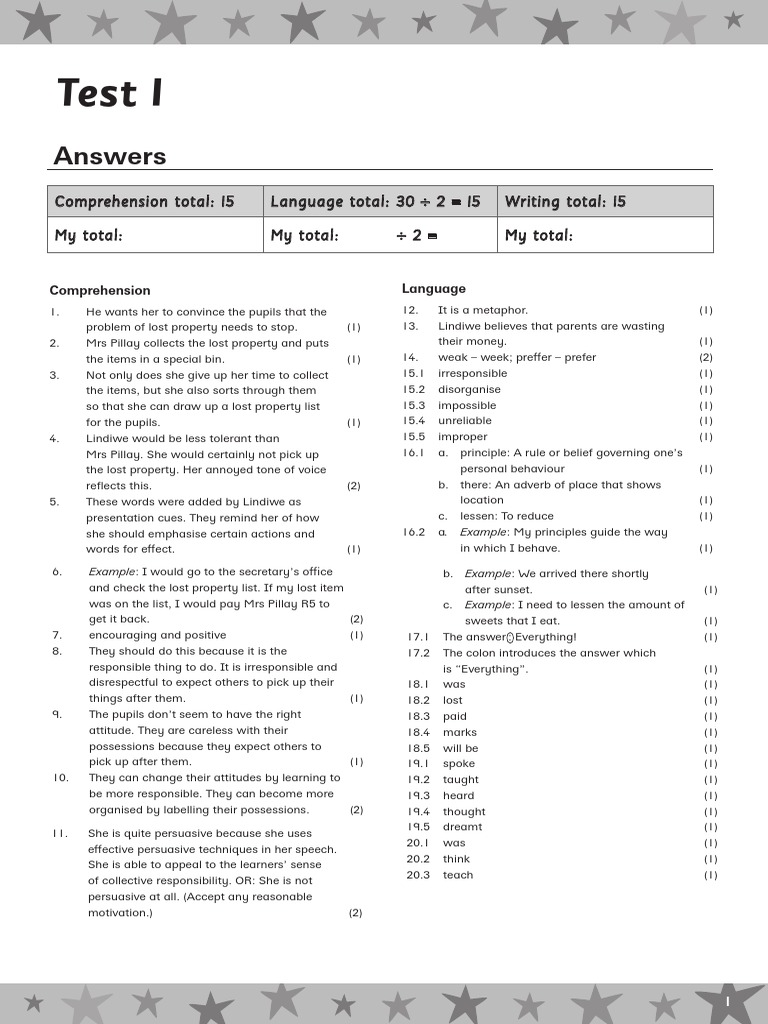 Smart-Kids Englishhl Grade5 Practice Tests Answers | PDF | Vocabulary ...