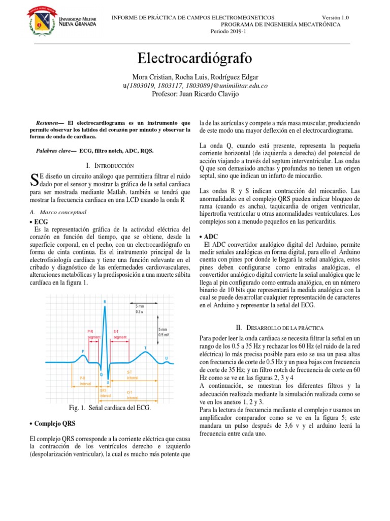 Informe ECG | PDF | Electrocardiografia | Sistema cardiovascular